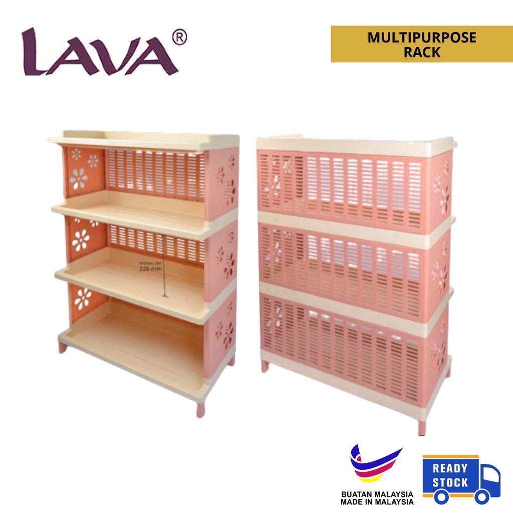 Lava MPR3374-4 Plastic 4 Tier Multipurpose Kitchen Clothes Shoe Storage ...