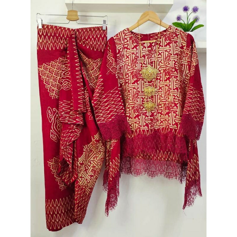 🔥READY STOCK🇲🇾🔥BAJU KURUNG PARIO LACE VISCOSE SEMI SUTERA☑️SET BATIK ...