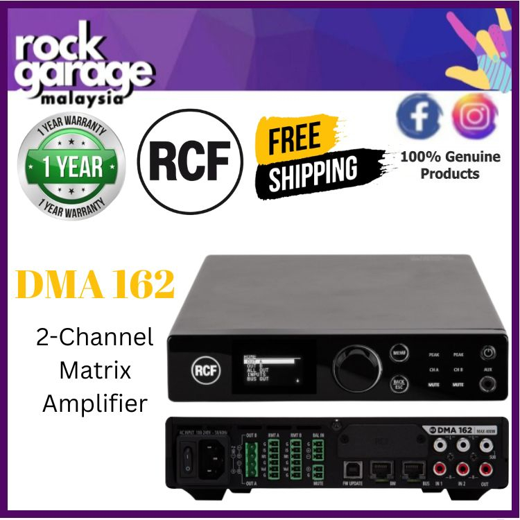 RCF DMA 162 - 2-Channel Matrix Amplifier ( DMA162 / DMA-162 ) | Shopee ...