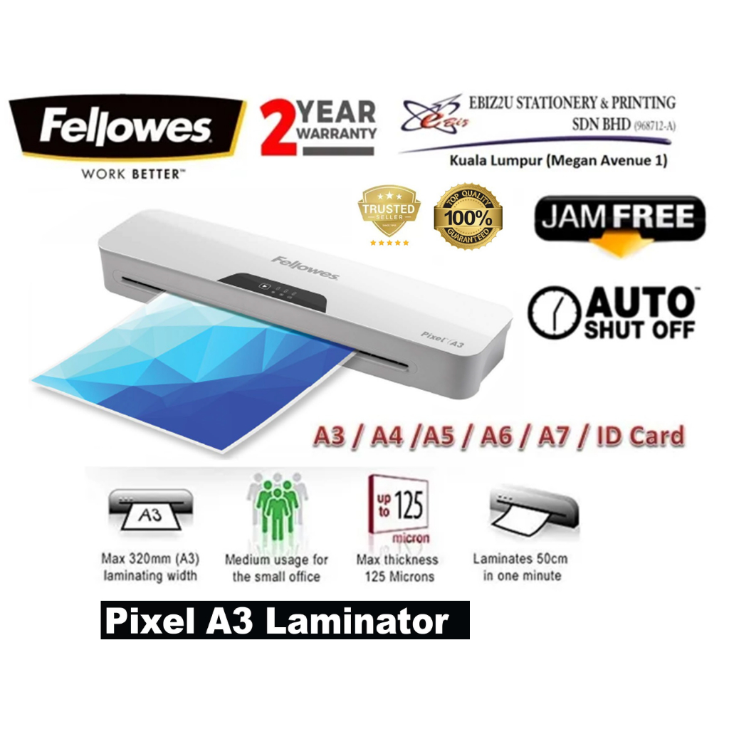 Fellowes Pixel A3 Laminator - Heavy Duty laminate machine, laminate ...