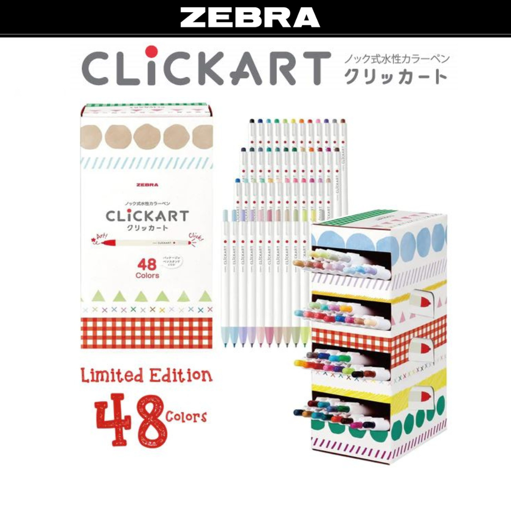Zebra ClickArt Pen Fine Liner Marker Water Based Set 12pcs 36pcs 48 pcs ...