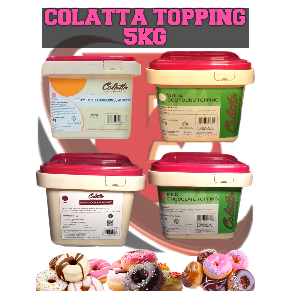 PEK ASLI TOPPING COLATTA 5KG | TOPPING SUSU | TOPPING GELAP | TOPPING ...