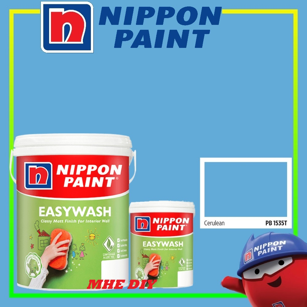 NIPPON PAINT 1L PB 1535 T CERULEAN Interior Smooth Sheen / Matt Finish ...