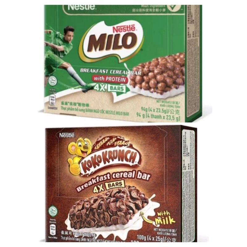Nestle Milo/Koko Krunch Cereal Bar (4 x 23.5g-25g) | Shopee Malaysia