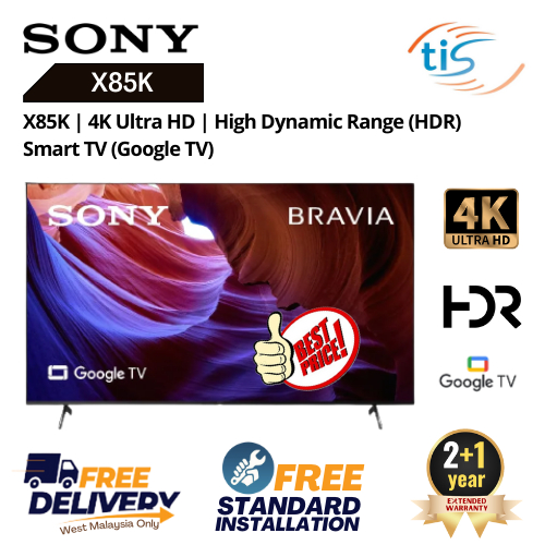 SNY-KD85X85K | Sony 85 Inch X85K 4K Ultra HD High Dynamic Range (HDR) Smart TV (Google TV ...