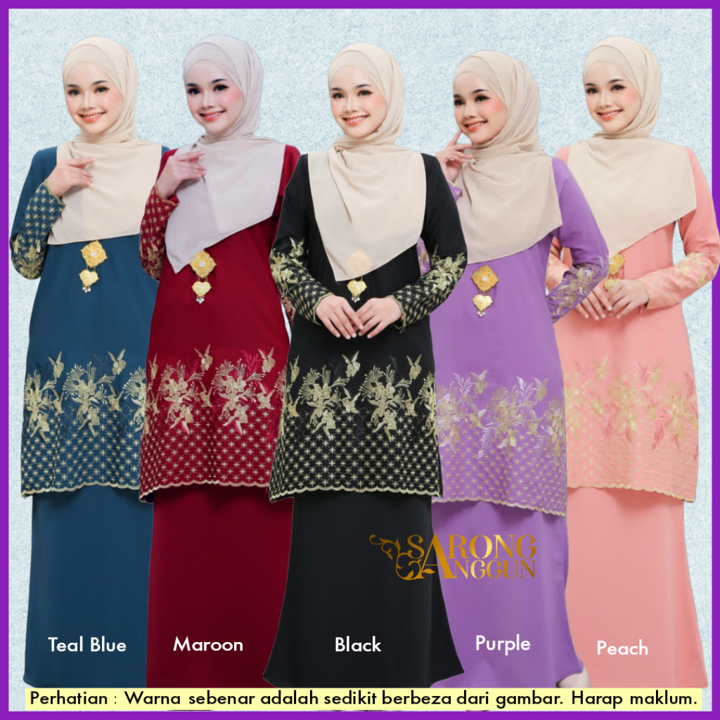 Baju Kurung Moden Sulam Fursan Korea @ Sarong Anggun | Shopee Malaysia