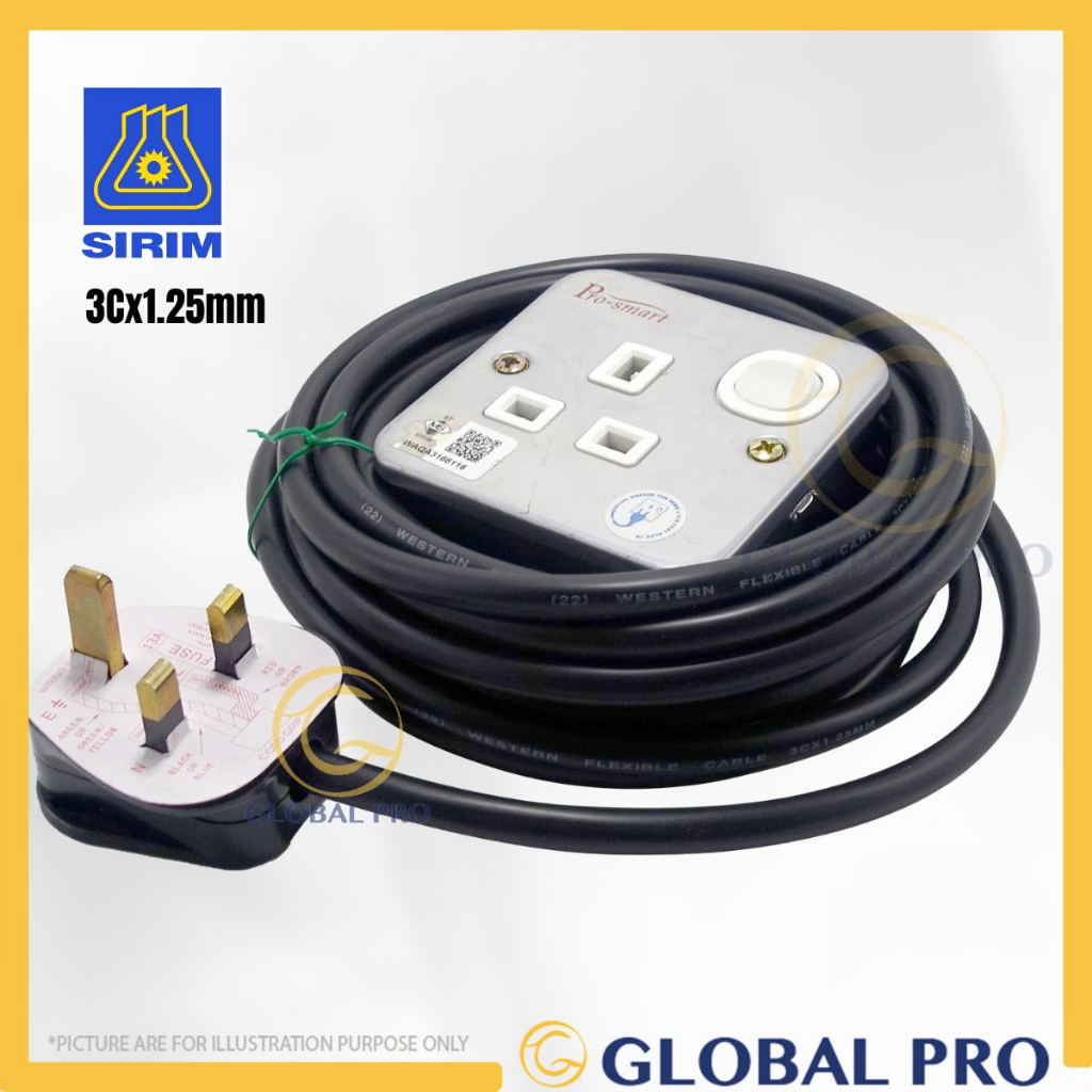 [3M/ 5M /10M] 1WAY x 13amp Metal Clad Heavy Duty Portable Socket Extension Trailing Socket Metal ...