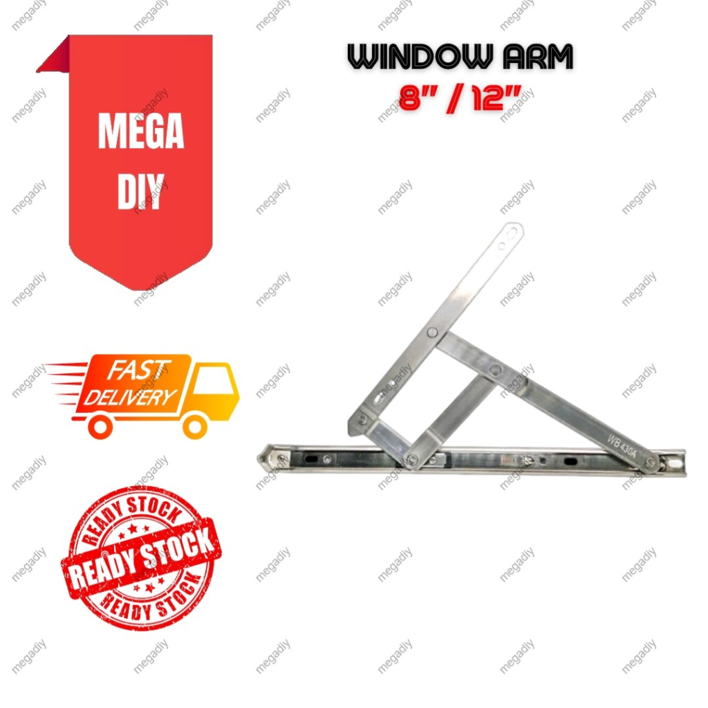 [1Pair - 2Pcs] Window Hinge 4 Bar Hinge Window Arm Window Stay / Engsel ...