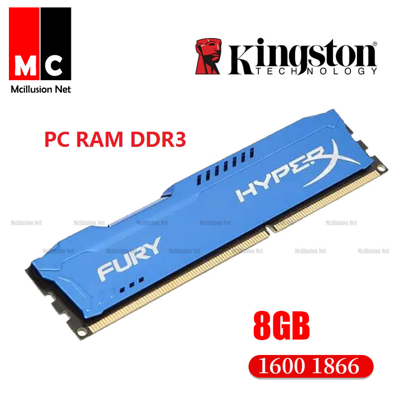 Kingston HyperX Fury DIMM memory DDR3 8GB 1600 1866 MHz HeatSInk ...