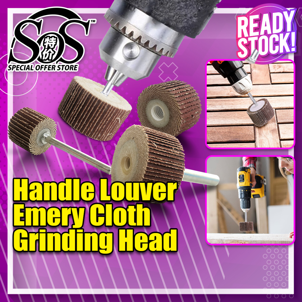 [Mata Kertas Pasir 3mm/6mm] Flap Wheel Sandpaper Grinding Head Burr ...