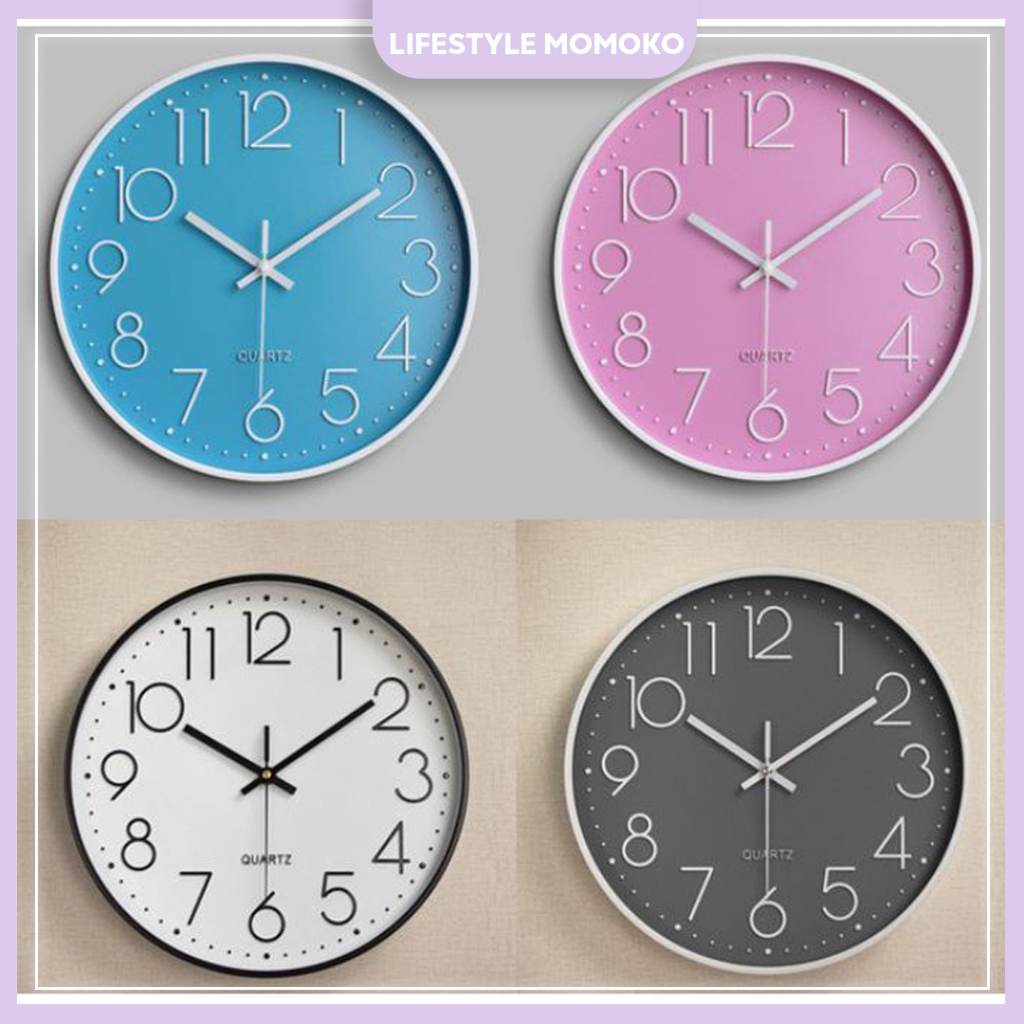 Silent Quartz Wall Clock Non-Ticking Decorative Operated Clock 30cm ...