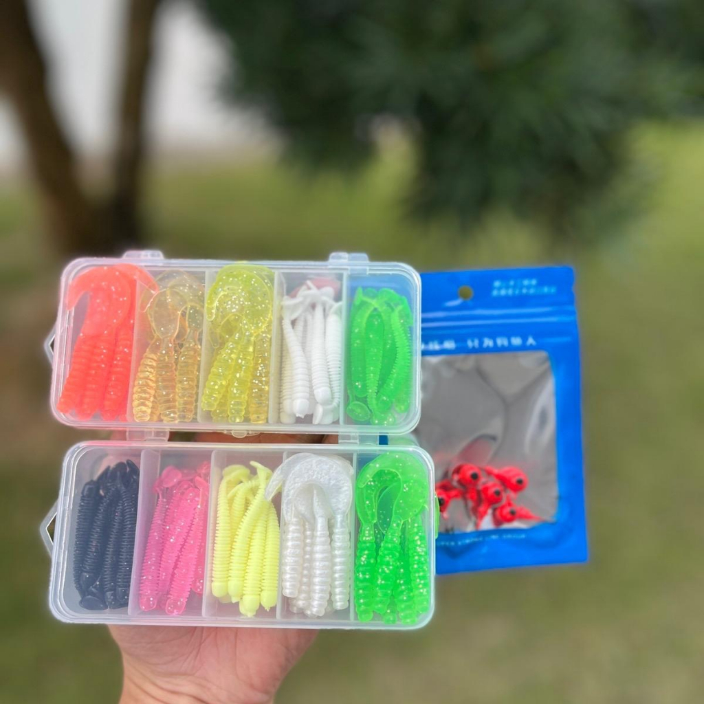 Soft Plastic 5CM (50Ekor+5 Mata Kail ) Random Color | Shopee Malaysia