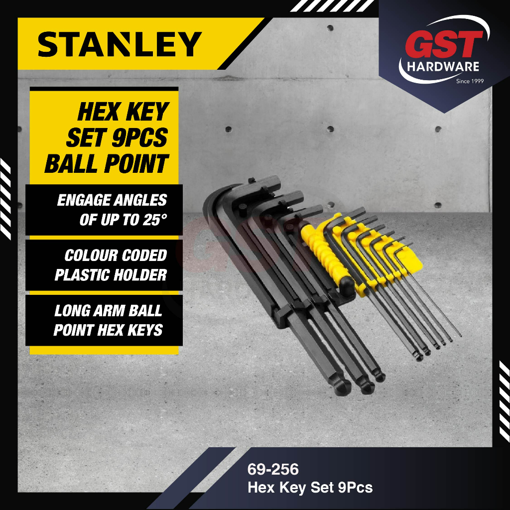 Stanley Hex Key Set Ball Point With L Arm Allen Key Set Ball Tips ...