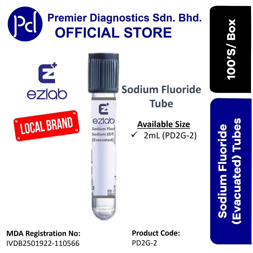 EZLAB Sodium Fluoride Blood Collection Tube 2ml | Shopee Malaysia