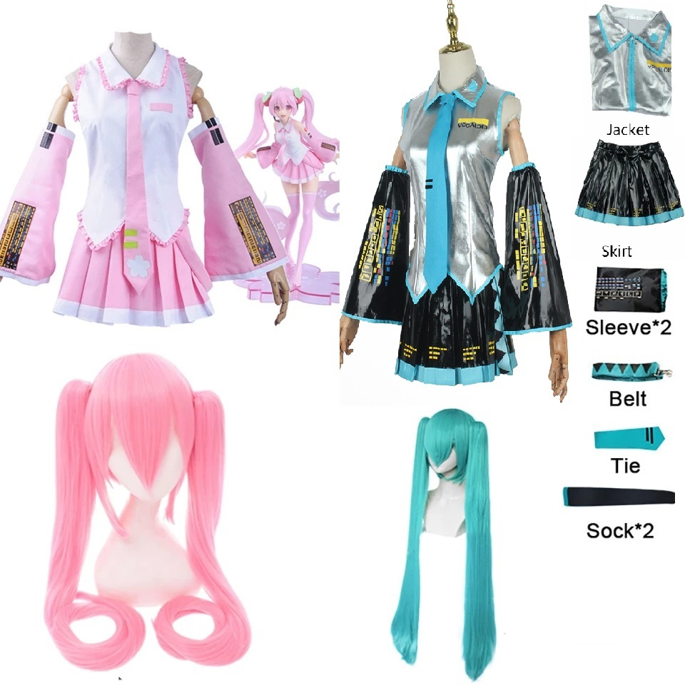 Anime Vocaloid Miku Cosplay Costume Wig Dress Beginner Future Kawaii ...