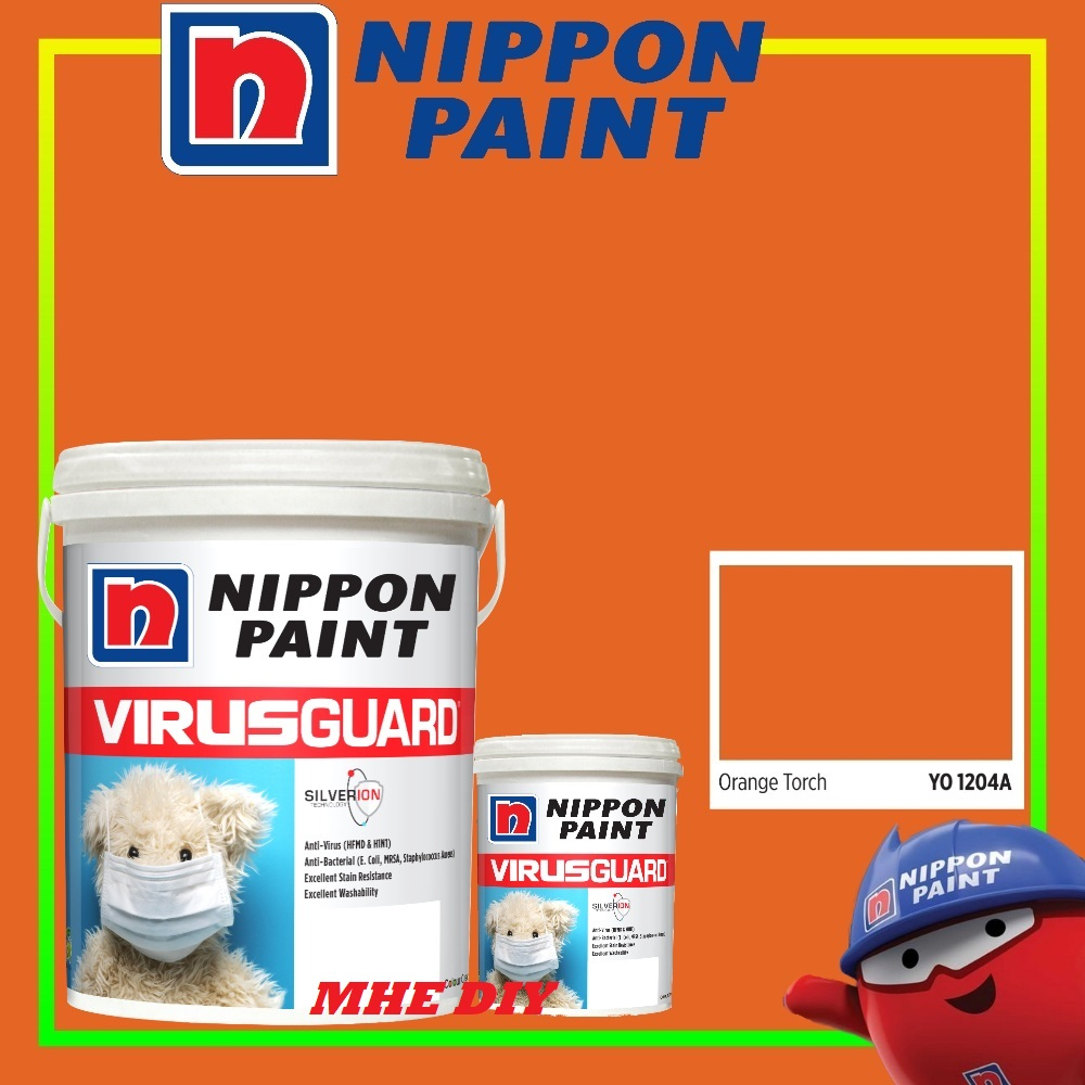 NIPPON PAINT 1L YO 1204 A ORANGE TORCH Interior Smooth Sheen / Matt ...