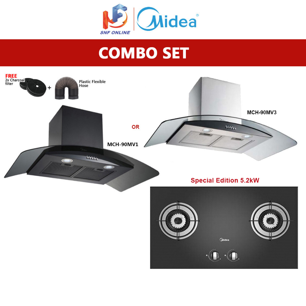 Midea Penyedup Asap + Dapur - Built In Hob MGH-76Q60B (5.2kW) + Midea ...