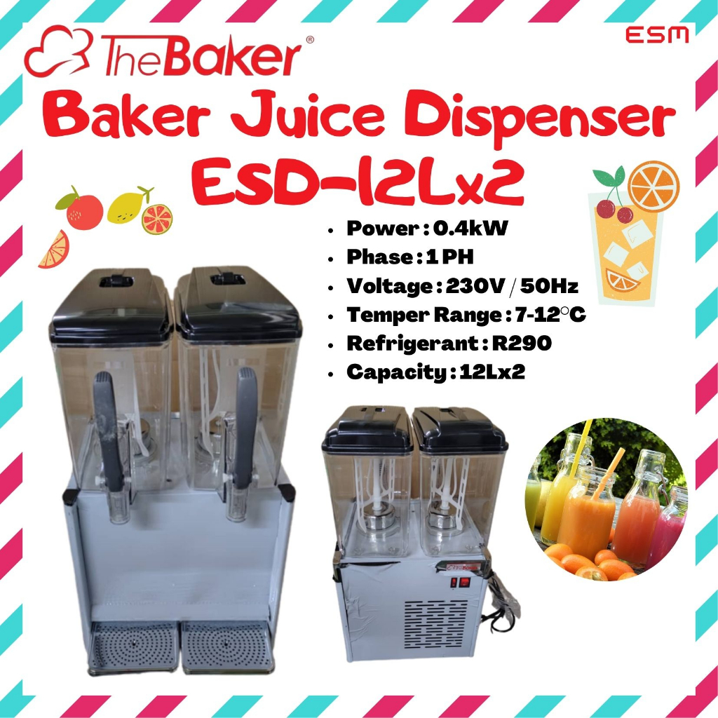 BAKER JUICE DISPENSER ESD12LX2 (2 TANK) | Shopee Malaysia