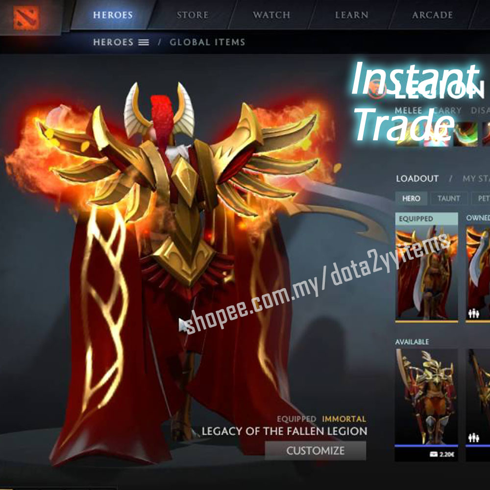 Dota 2 Account / ID / Legion Commander (LC) Immortal Banner / Legacy of ...