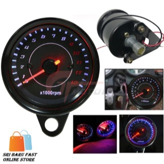 Motorcycle 12V Tachometer Meter LED Backlight 13K RPM Shift Modify ...