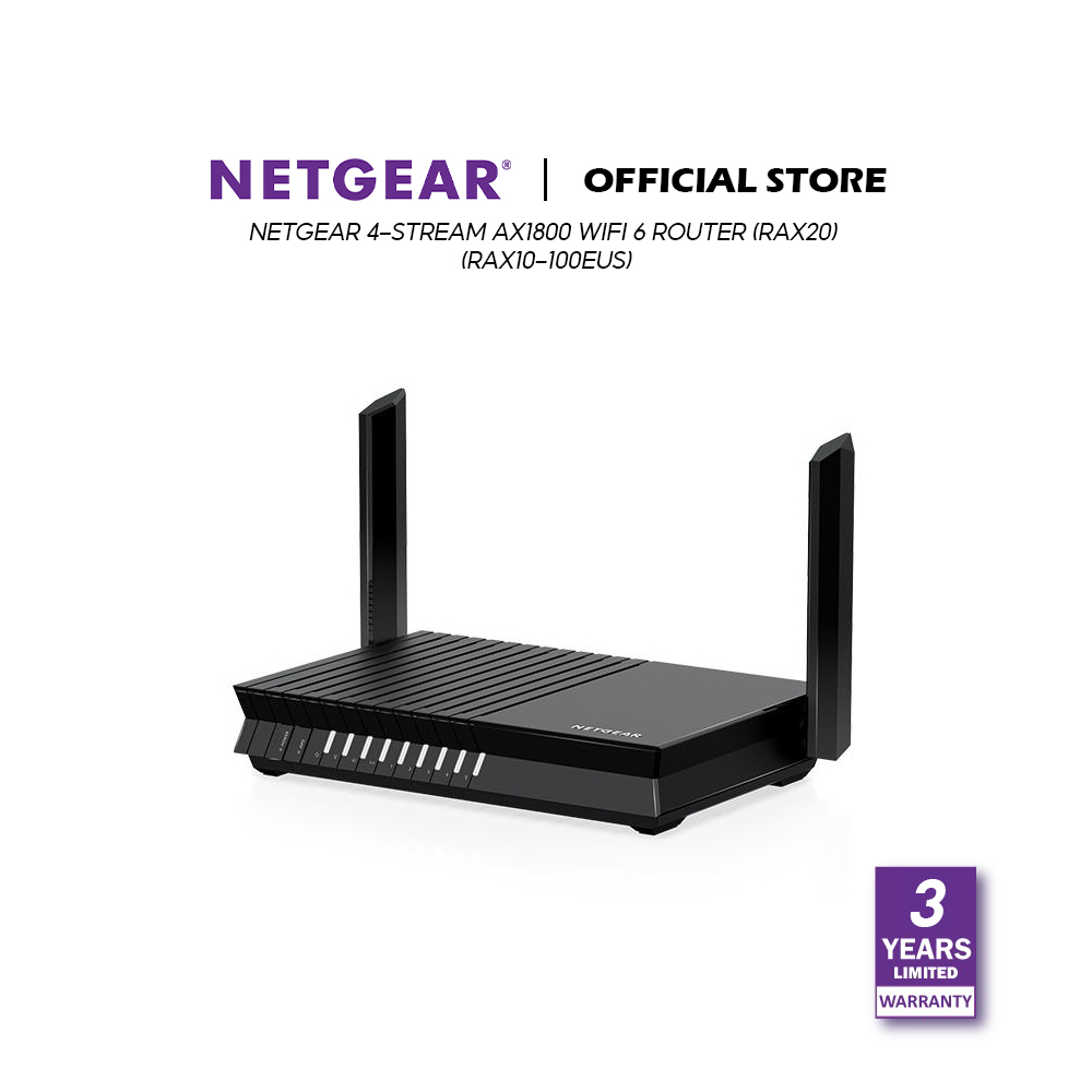 NETGEAR 4-Stream AX1800 WiFi 6 Router (RAX20)-(RAX10-100EUS) | Shopee ...