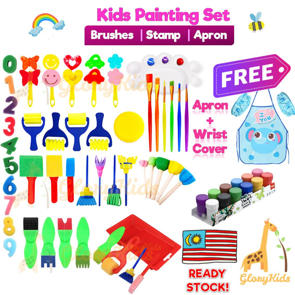 42pcs Kids Painting Set | Kids DIY Drawing Set Tools | Washable Paint ...
