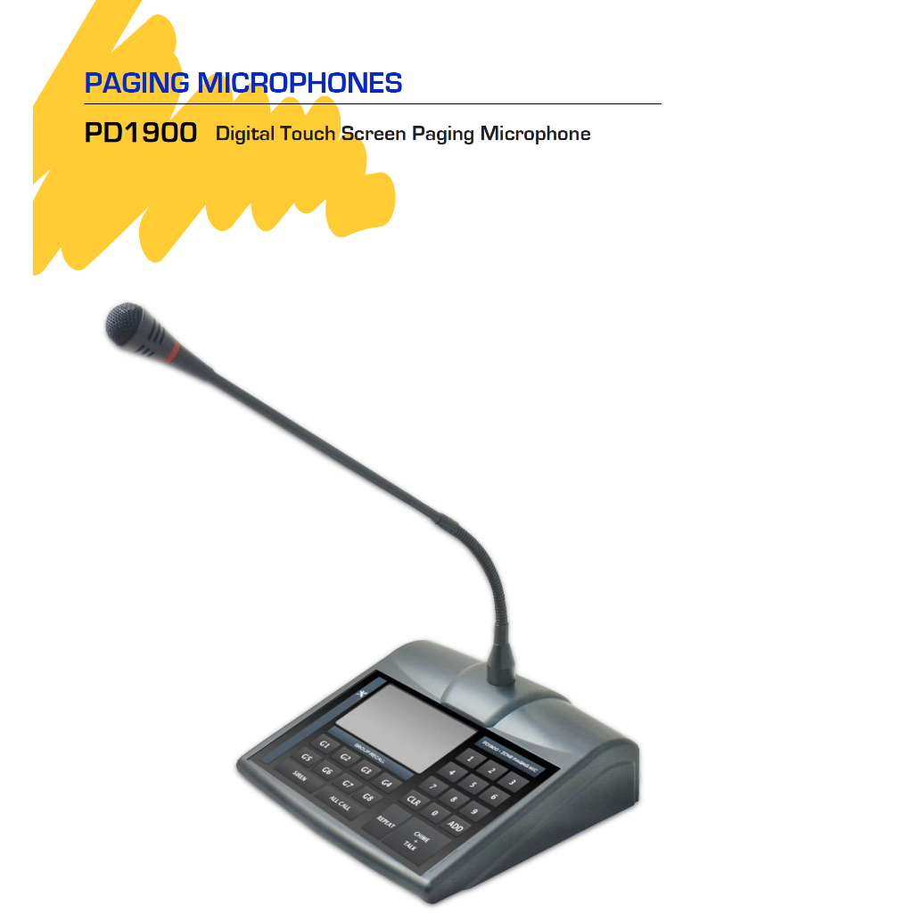 Amperes PD1900 Digital Touch Screen Paging Microphone | Shopee Malaysia