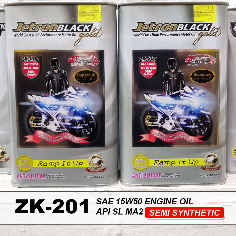 [15W50 SEMI SYNTHETIC] JETRON BLACK GOLD ZK-201 1 LITER SAE 15W50 ...