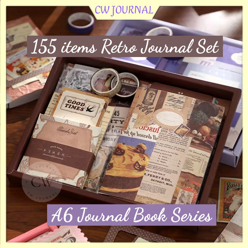 CW Journal Retro Literary Series Vintage Journal Starter Kit Set 155 ...