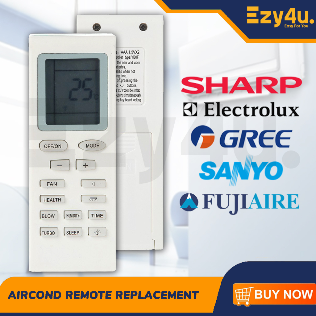 AIRCOND UNIVERSAL REMOTE CONTROL REPLACEMENT AIR CONDITIONER YB1FA ...