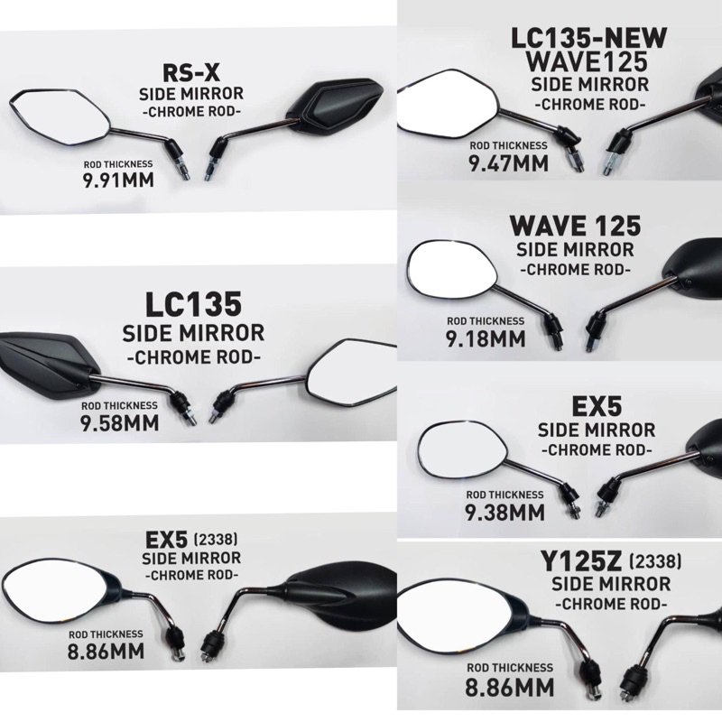 HONDA EX5 WAVE125 RSX150 YAMAHA LC135 Y125 Y110 CHROME SHAFT ROD SIDE ...
