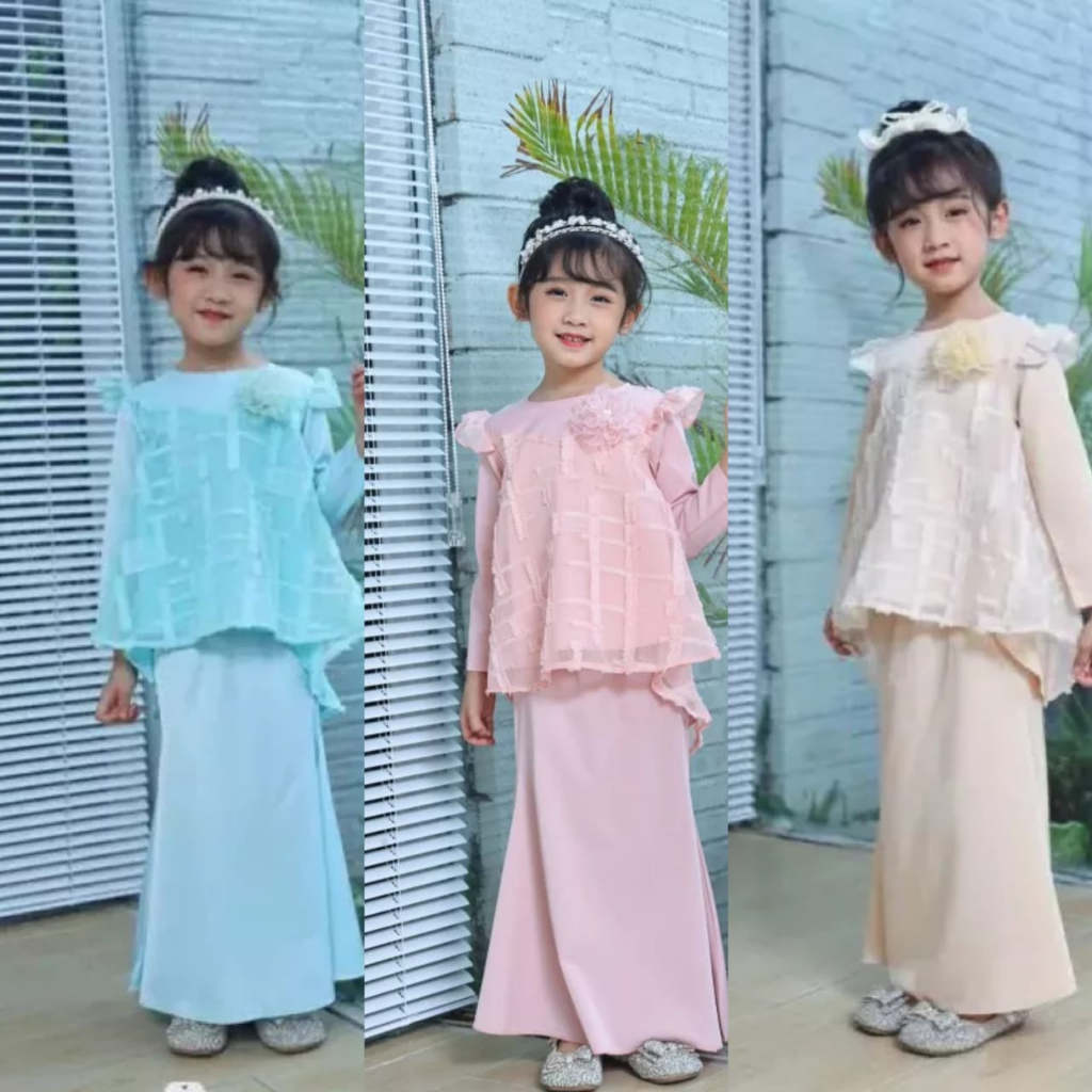 Baju RAYA kanak-kanak Perempuan BUDAK BAJU KURUNG baju raya kids girl ...