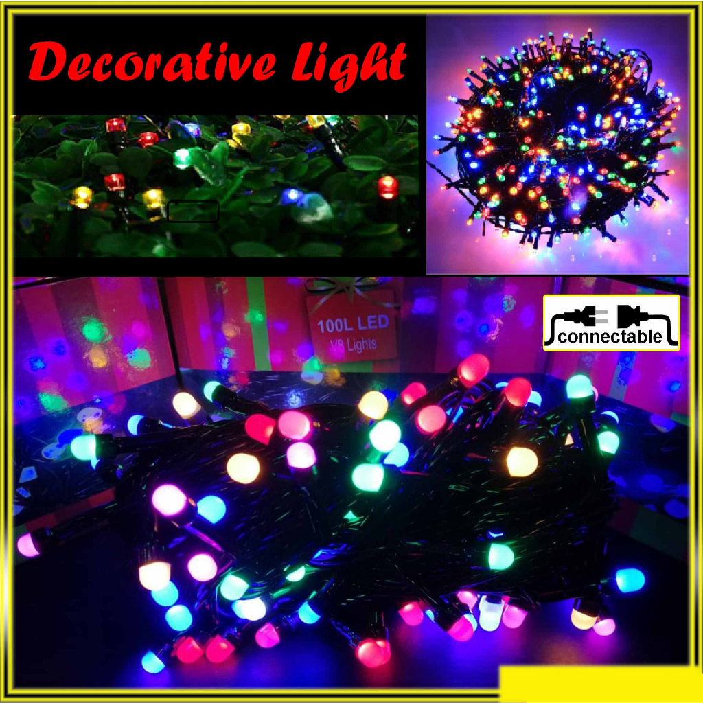 LAMPU RAYA KELIP 100 LED DECORATIVE LIGHT FAIRY LIGHT HOME DECORATIVE ...