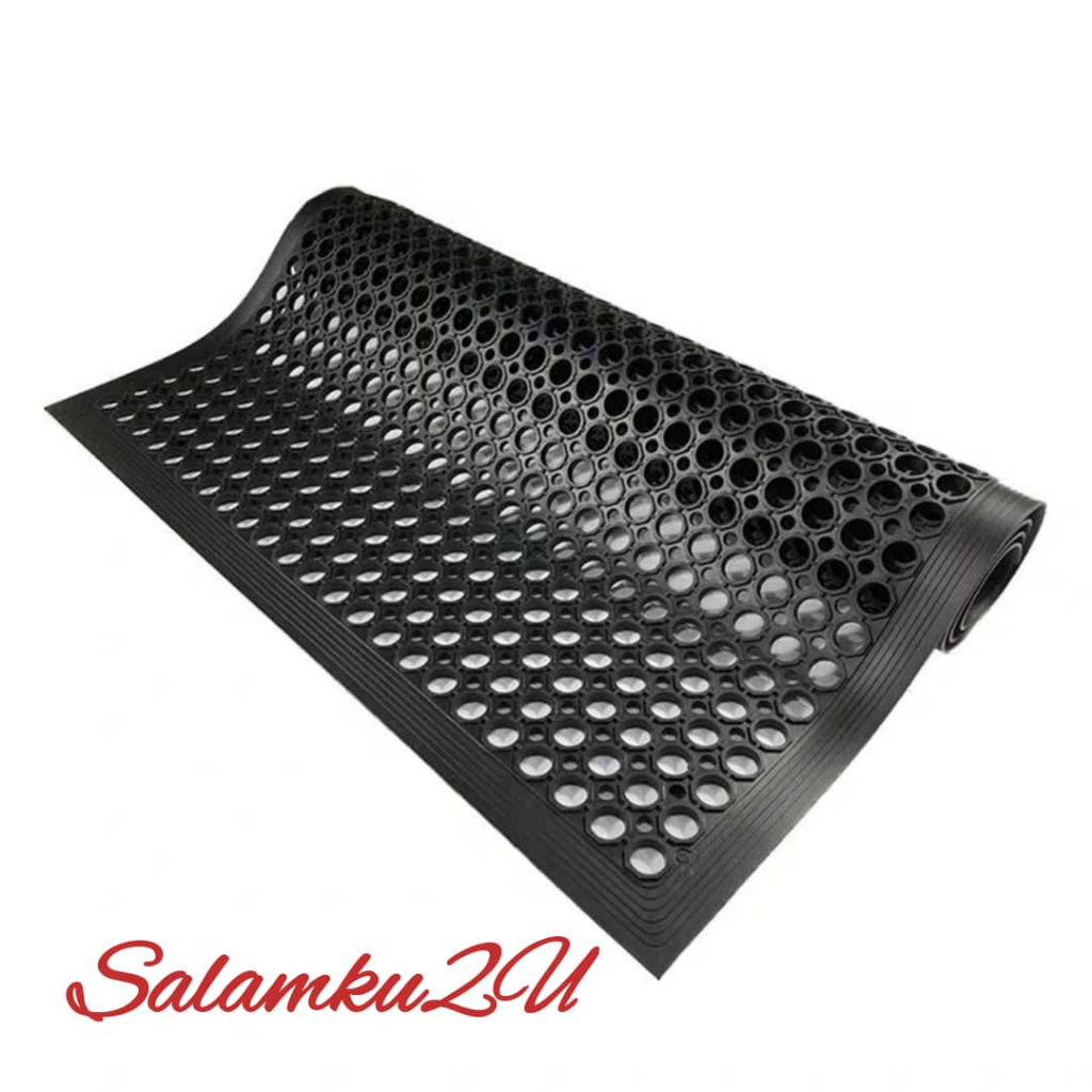 Anti-slip Anti-Grease Black Thick Rubber Bar Floor Mat 3Feet x 5Feet ...