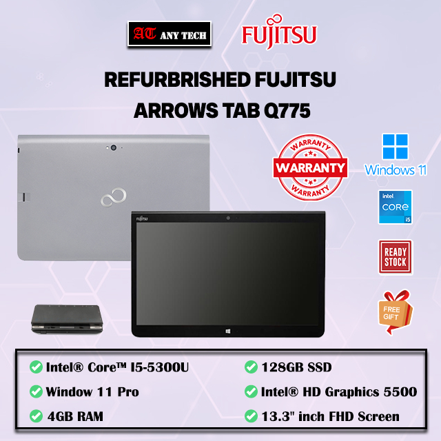REFURBISHED FUJITSU ARROWS TAB Q775 ( 4GB RAM + 128GB SSD ) | Shopee ...