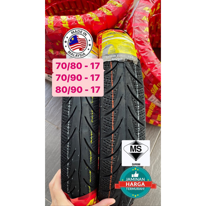ASIA TAYAR TUBELESS 70/90 80/90 70/80 BUNGA DIAMOND TYRE BUATAN ...
