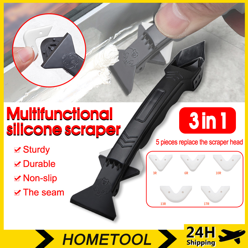 3 IN 1 Silicone Sealant Plastic Remover Tool Silicone Scrapper Caulking ...