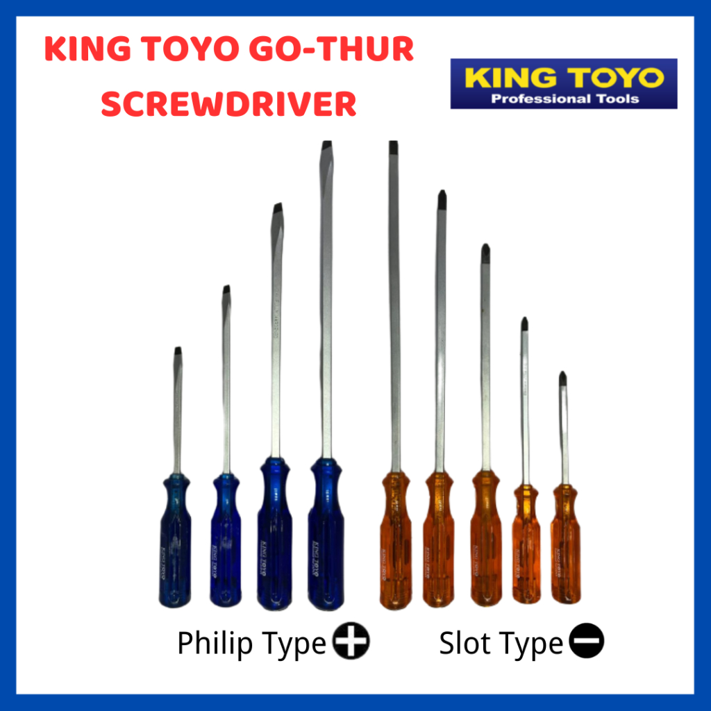 KING TOYO IMPACT SCREWDRIVER GO-THRU PHILIP (+) / SLOT (-) 4" - 12 ...