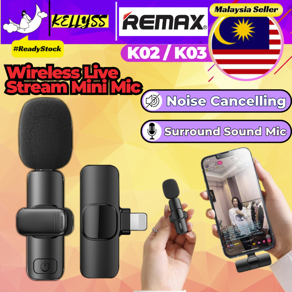 Remax Wireless Mic Mini Microphones Lavalier Clip Mikrofon Kecil Lapel ...