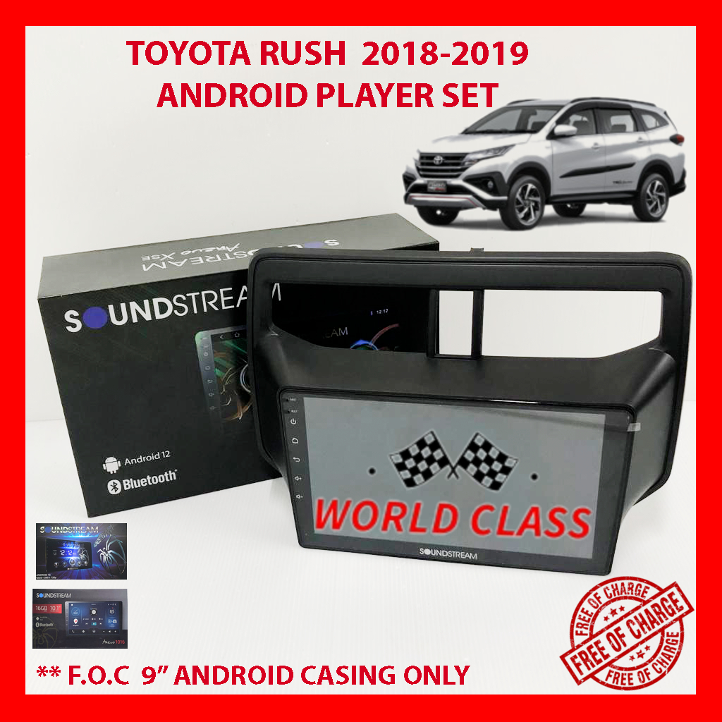 TOYOTA RUSH 2018-2019 SOUNDSTREAM 9" ANDROID IPS PLAYER FULL HD SCREEN ...