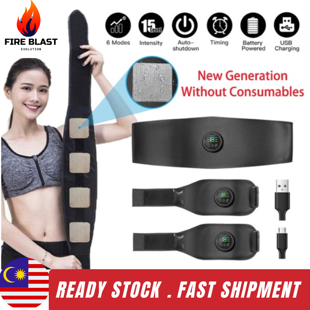 EMS Abdominal Muscle Stimulator EMS Belt Kurus Badan Electro Muscle ...