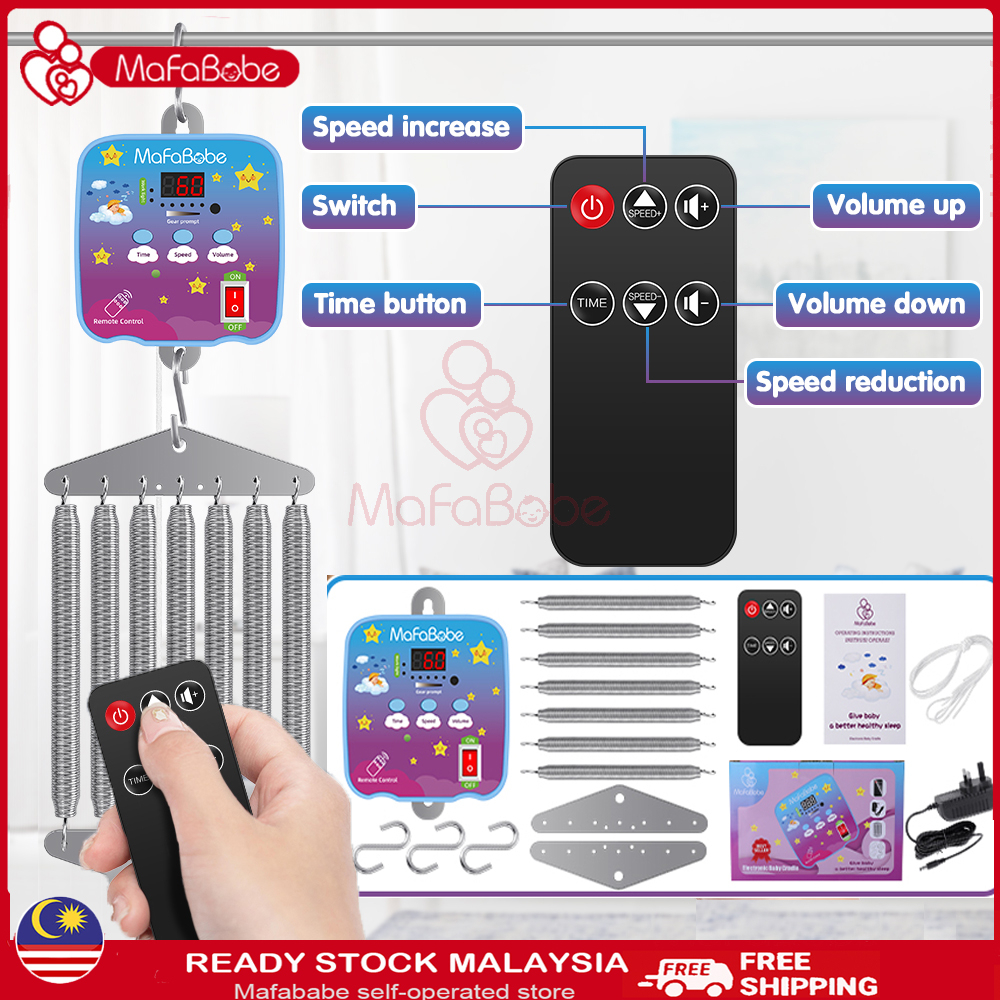 Mafababe Baby Spring Cot Full Set Cradle Stand Frame Baby Sarong Buai ...