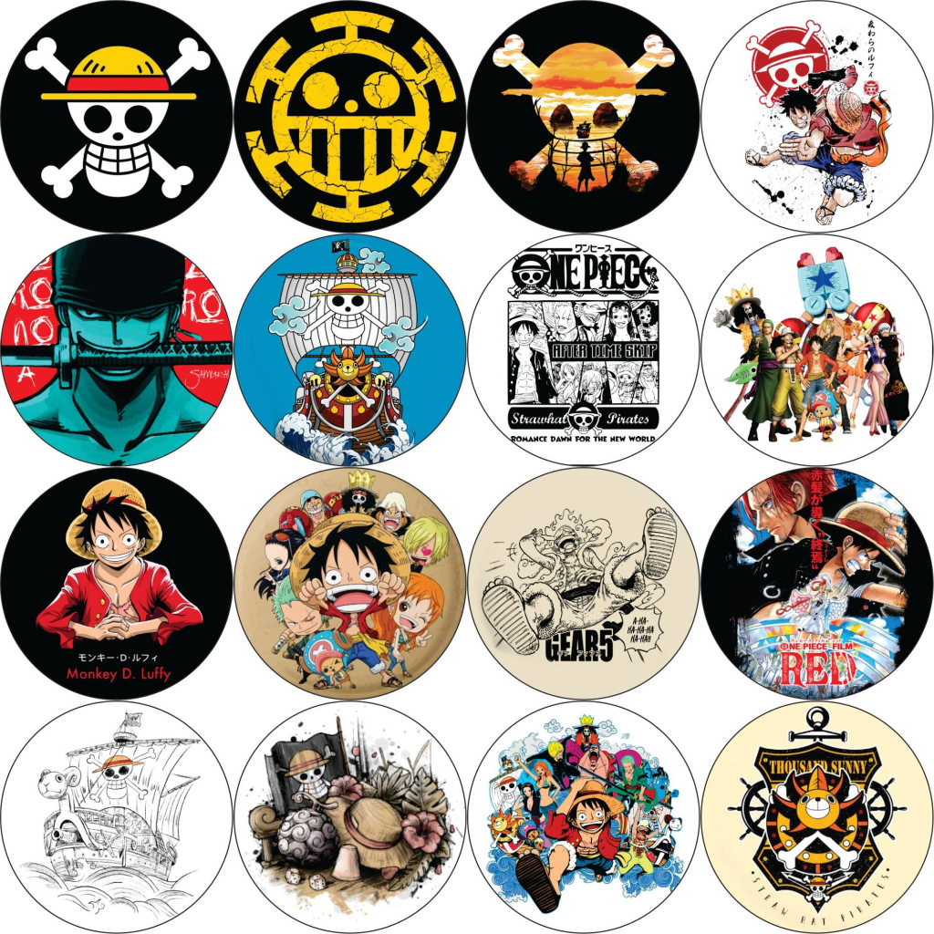 One Piece Badge Button Pins size 44 mm (50 Design) | Shopee Malaysia