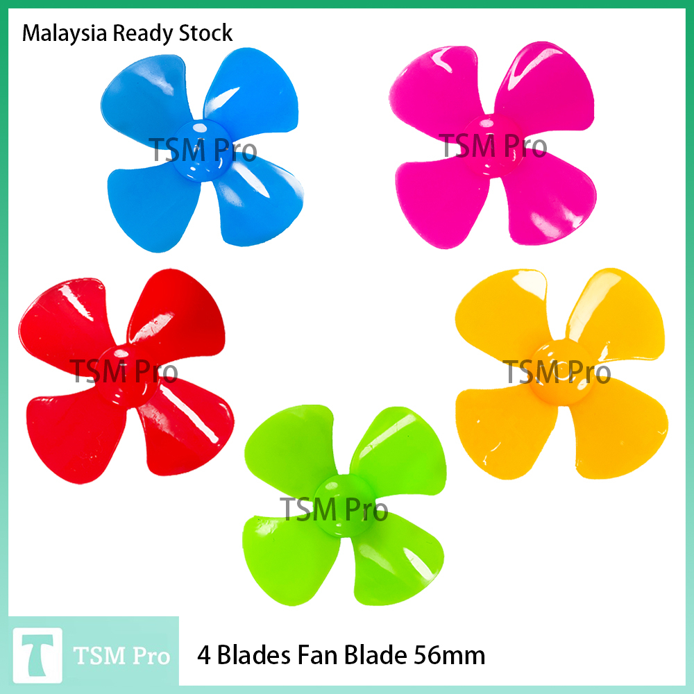 4-Blades Small Plastic Fan Blade 56mm Motor Propeller for DC Motor Blue ...