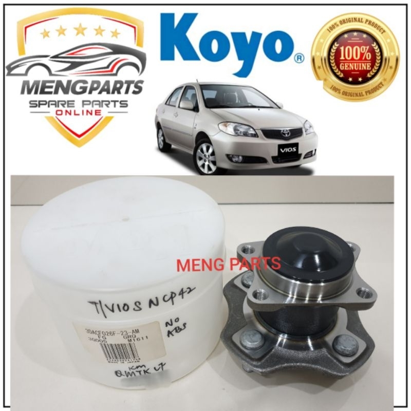 ORIGINAL KOYO TOYOTA VIOS NCP42 NO ABS 2003Y-2007Y REAR WHEEL BEARING ...