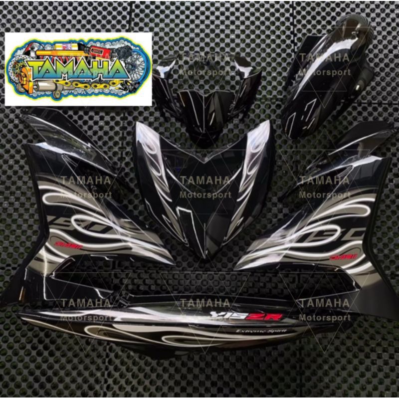Yamaha Y15 Y15zr V1 V2 black fire api hitam black cover set free emblem(×4) | Shopee Malaysia