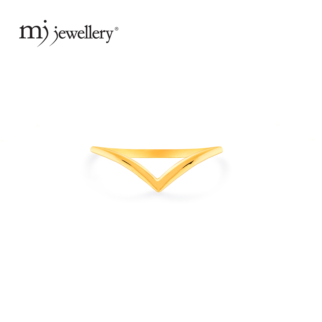 [Online Exclusive] MJ Jewellery 375/9K Gold Simple Minimalist V Ring ...