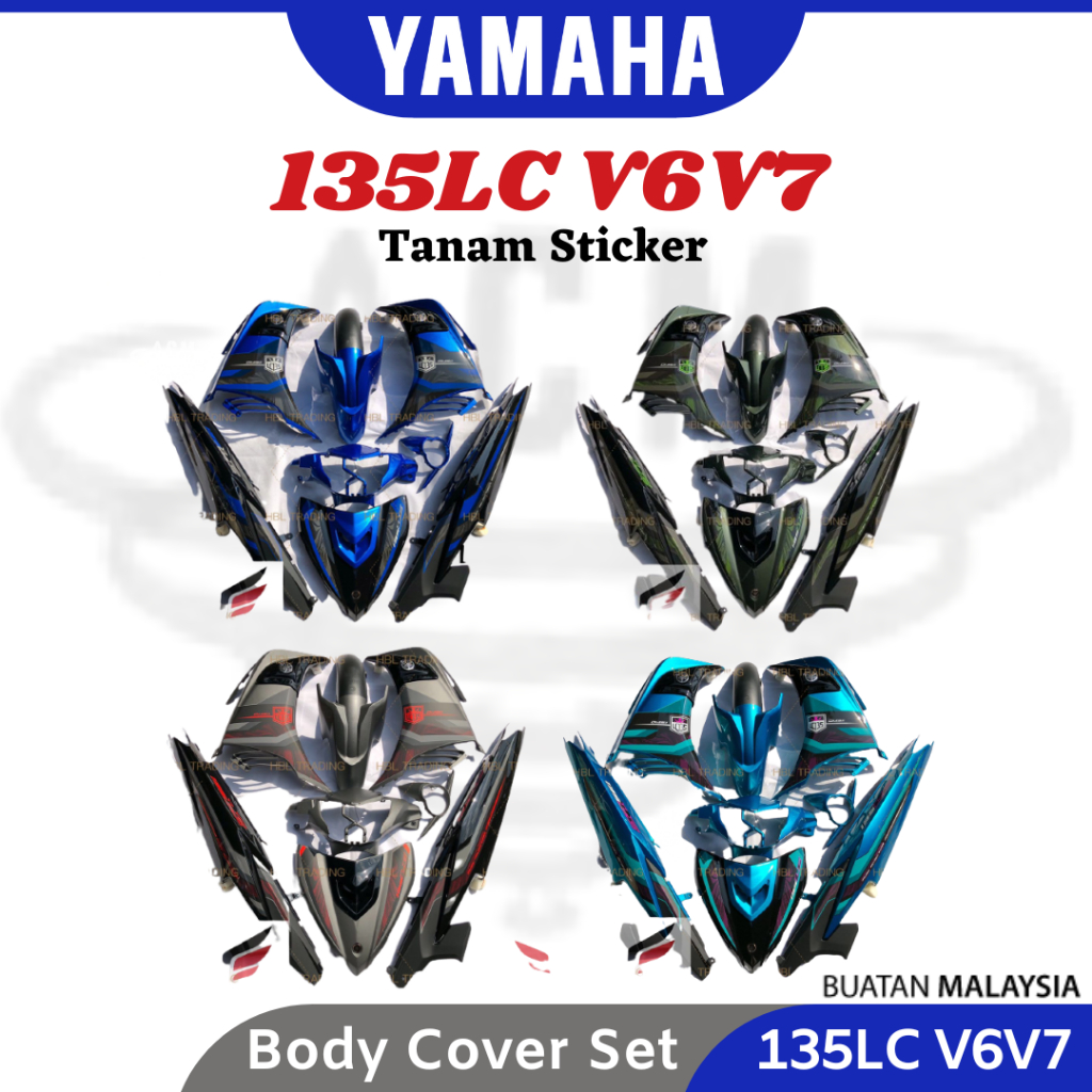 YAMAHA 135LC V6 V7 2023 Body Cover Set Tanam Sticker Coverset LC LC135 ...