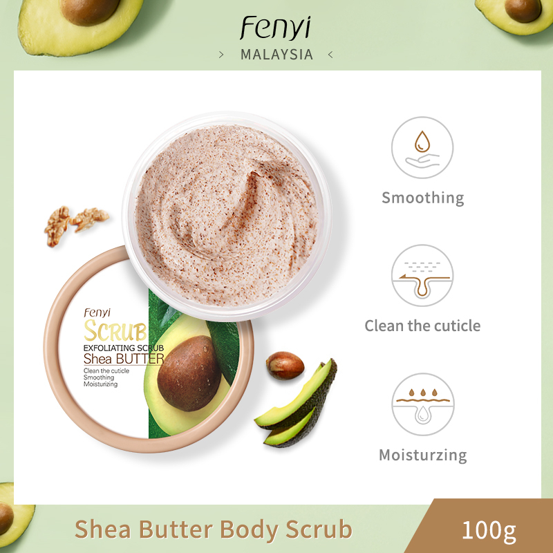 Fenyi Shea Butter Exfoliating Body Scrub Cleansing Pores Smooth Skin ...