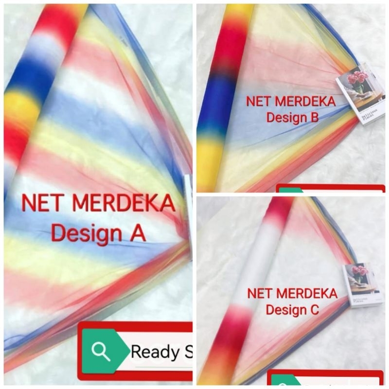 Kain Net Lembut Tema Merdeka Bendera Malaysia Bidang 60in Material ...